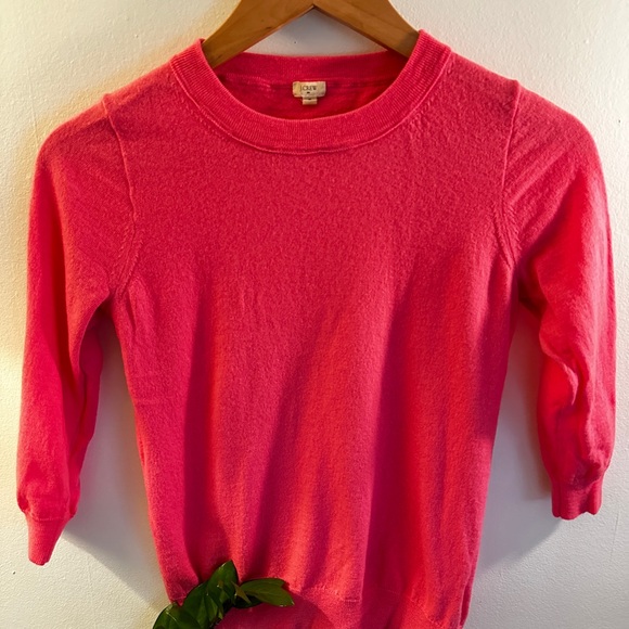 J. Crew | Sweaters | Jcrew Tippi Bright Pink Womens Sweater 0 Merino ...